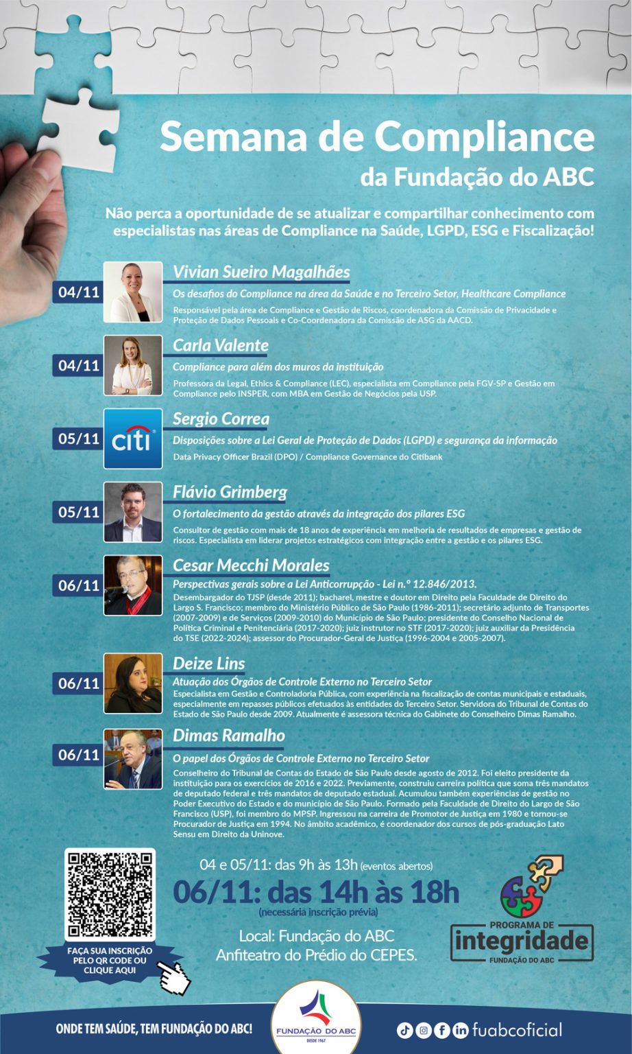 INSCRIÇÕES ABERTAS: Semana de Compliance da Fundação do ABC